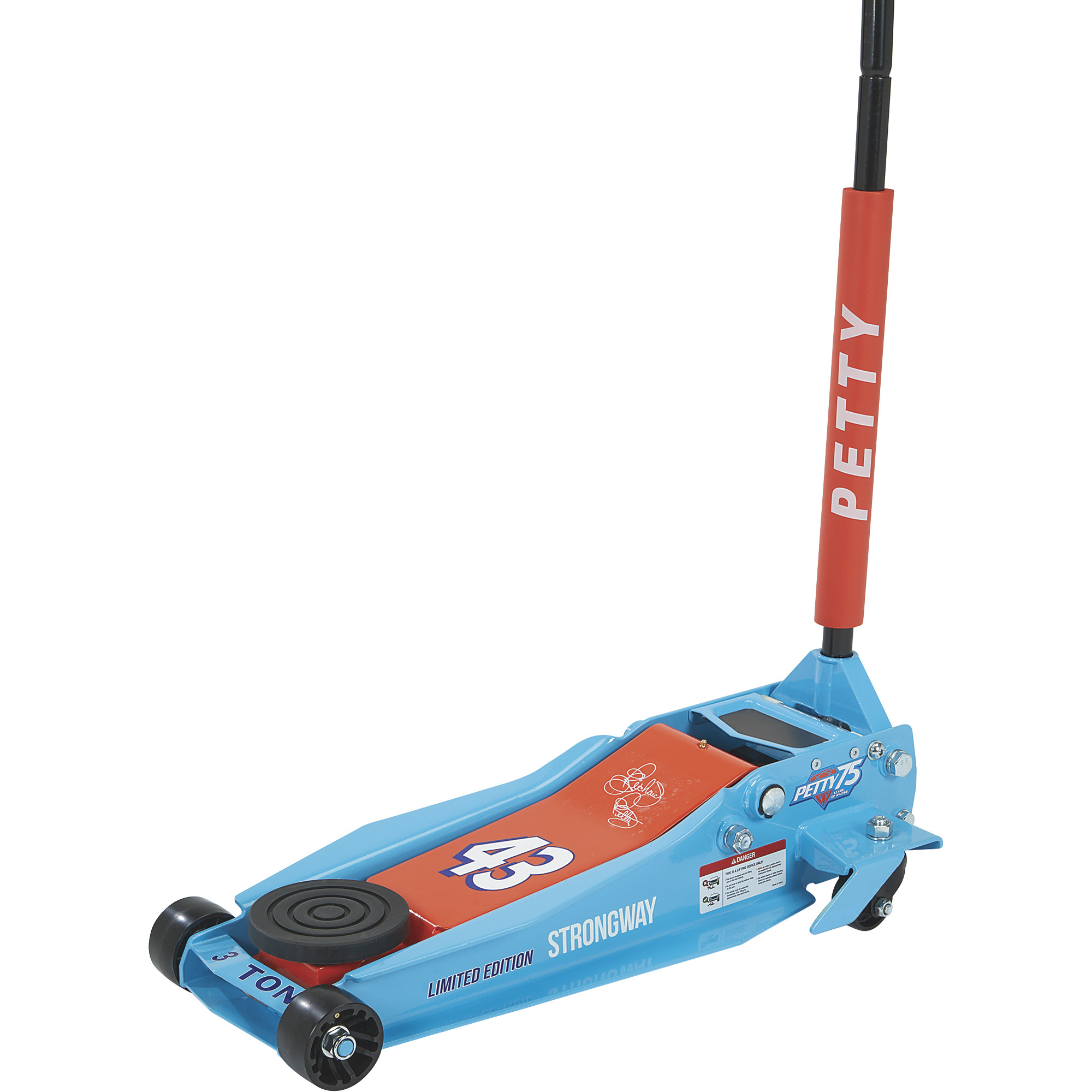 Strongway Limited Edition Richard Petty Low-Profile Super-Duty Jack, 3-Ton Lift Capacity ...